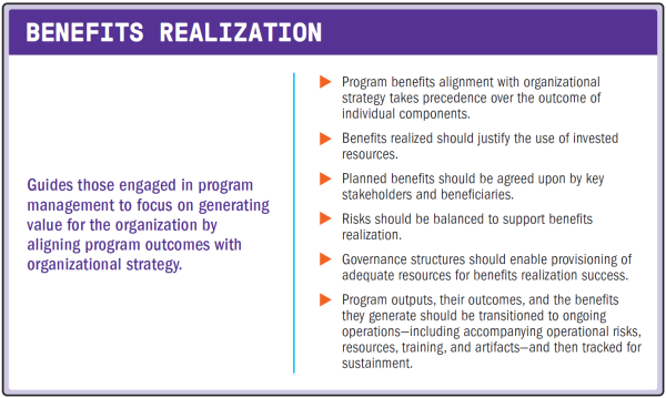 PgMP Benefits Realization Principle